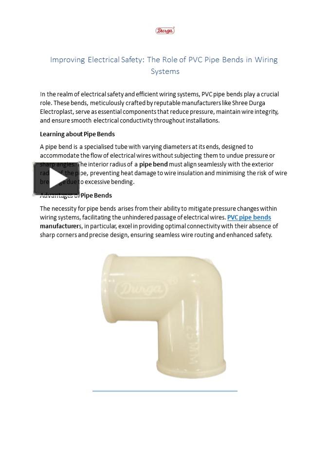 Improving Electrical Safety: The Role of PVC Pipe Bends in Wiring ...