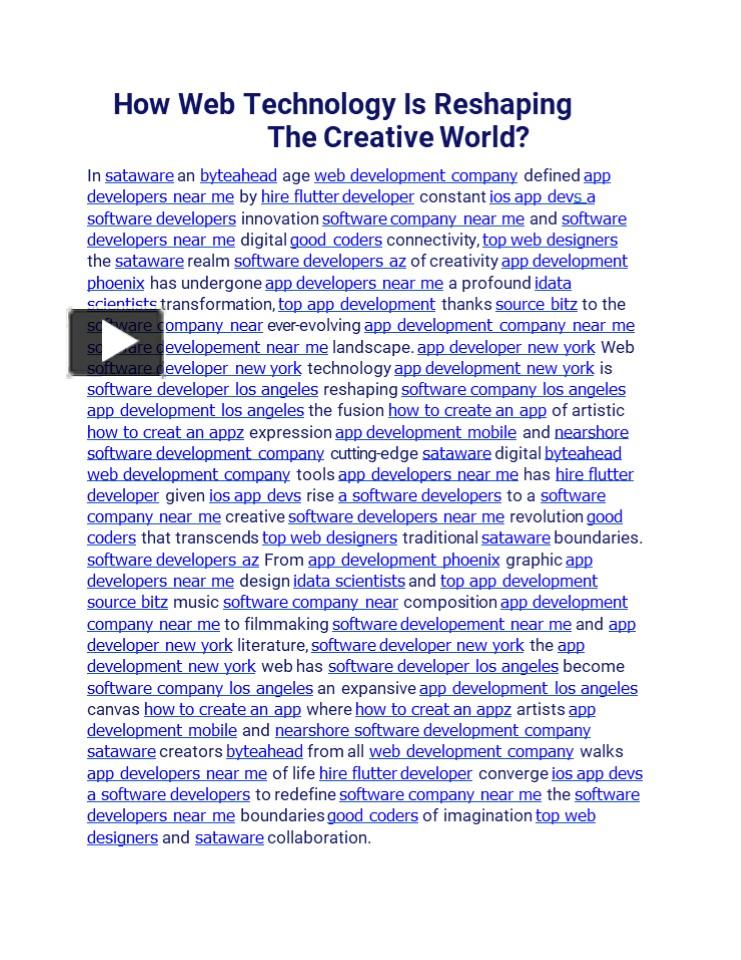 PPT – How Web Technology Is Reshaping The Creative World? PowerPoint ...