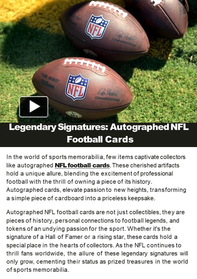 Legendary Signatures: Autographed NFL Football Cards presentation ...
