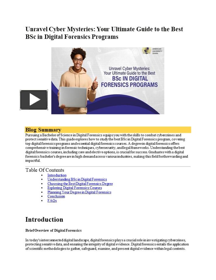 PPT – Unravel Cyber Mysteries: Your Ultimate Guide to the Best BSc in ...