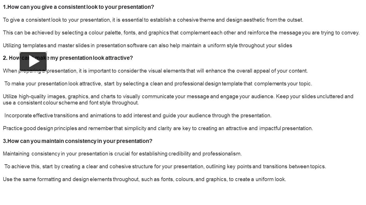 PPT – Tips for Maintaining a Consistent Look in Your Presentations ...