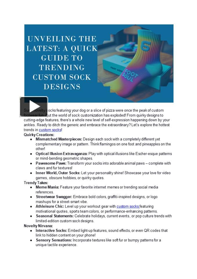 Unveiling the Latest: A Quick Guide to Trending Custom Sock Designs ...