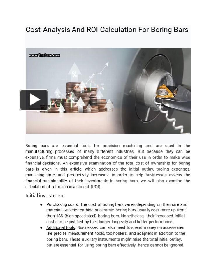 Cost Analysis And ROI Calculation For Boring Bars presentation | free ...