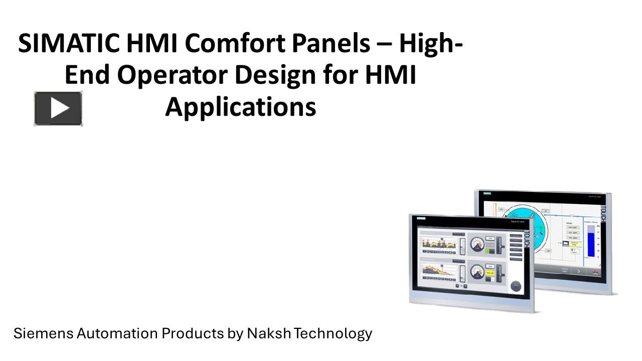 SIMATIC HMI Comfort Panel - Advanced Display Automation Interface ...