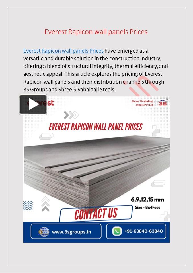 Everest Rapicon Wall Panel Prices presentation | free to download