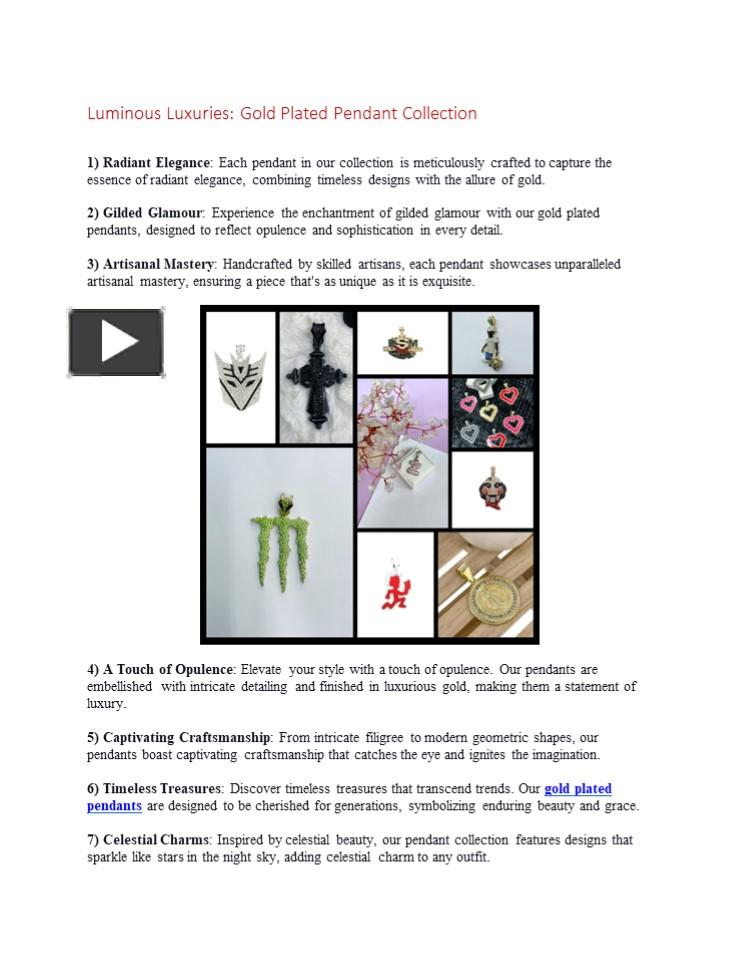 PPT – Luminous Luxuries: Gold Plated Pendant Collection PowerPoint ...
