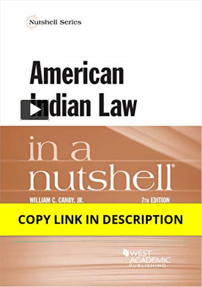 Download (PDF) American Indian Law in a Nutshell (Nutshells) 7th ...