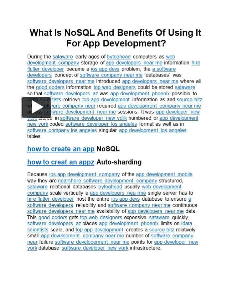 PPT – What Is NoSQL And Benefits Of Using It For App Development ...
