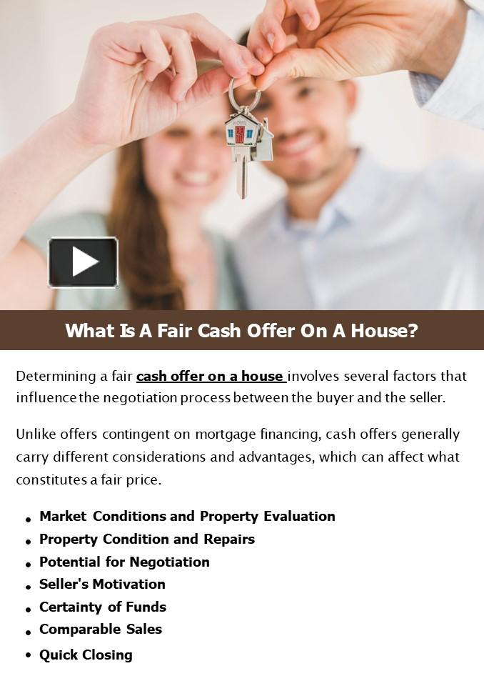 What Is A Fair Cash Offer On A House? presentation | free to download