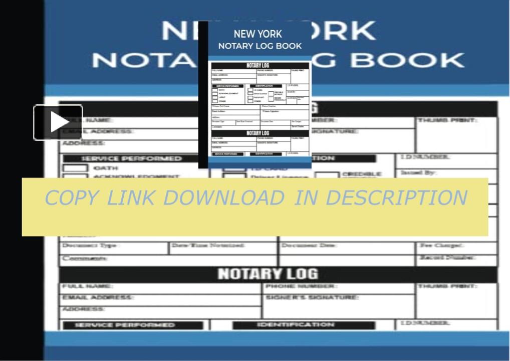 download⚡[PDF] New York Notary Log Book : Notary Records Journal ...