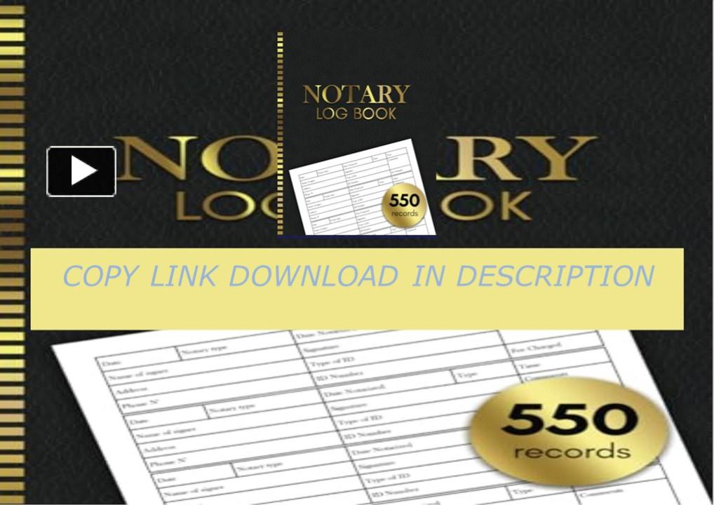 PPT – PDF Download Notary Log Book: Notary Public Record Book, Notary ...