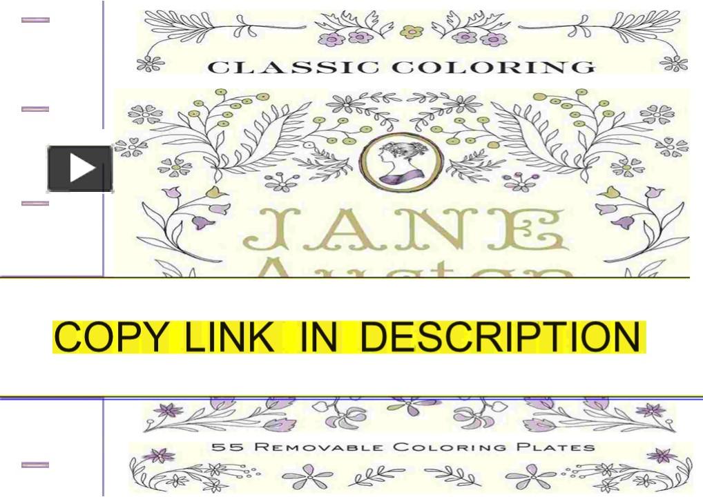 PPT – ⚡PDF_ Classic Coloring: Jane Austen (Adult Coloring Book): 55 ...