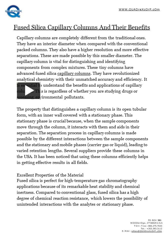 PPT – Fused Silica Capillary Columns And Their Benefits PowerPoint ...