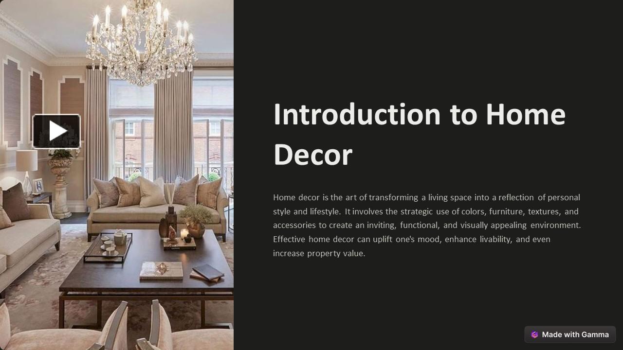 PPT – Introduction to Home Decor PowerPoint presentation | free to ...