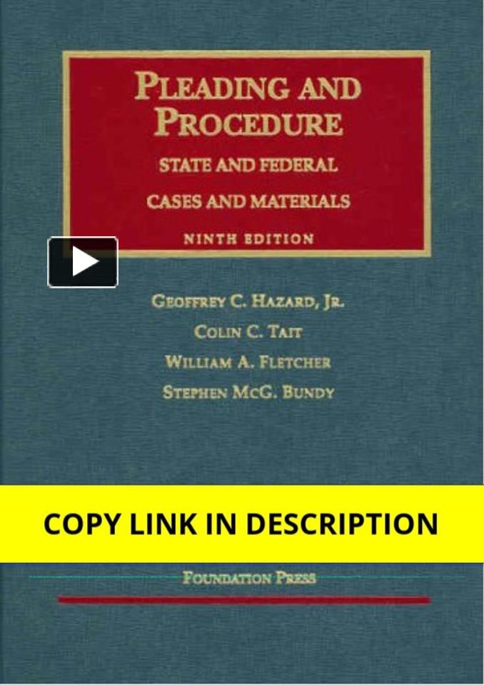 PPT – PDF Download Pleading and Procedure: State and Federal Cases and ...