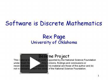 PPT – Software is Discrete Mathematics PowerPoint presentation | free ...