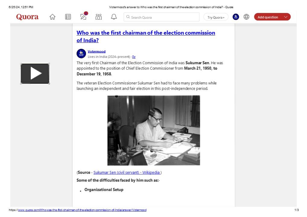 PPT – First Chairman of the Election Commission of India PowerPoint ...