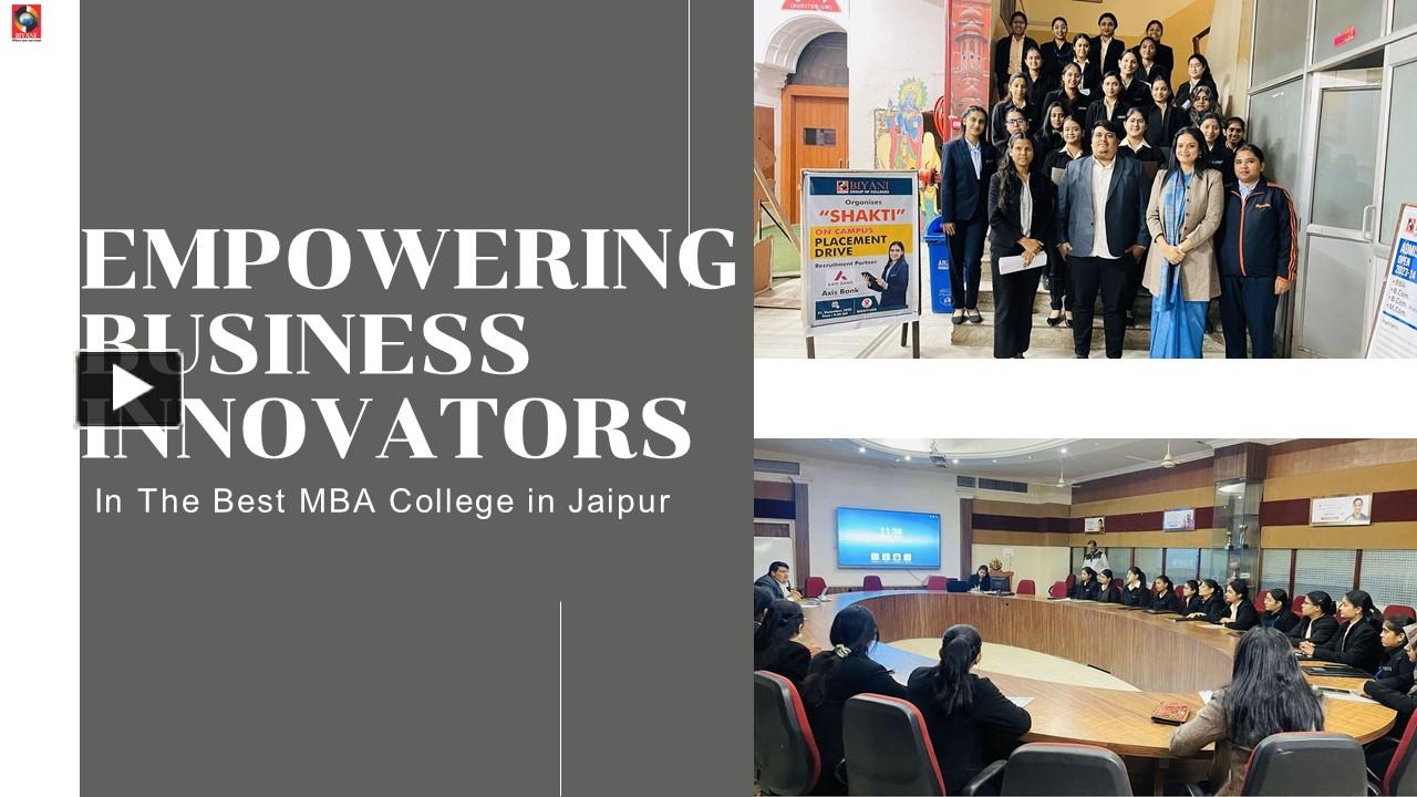 Empowering Business Innovators In The Best MBA College in Jaipur ...
