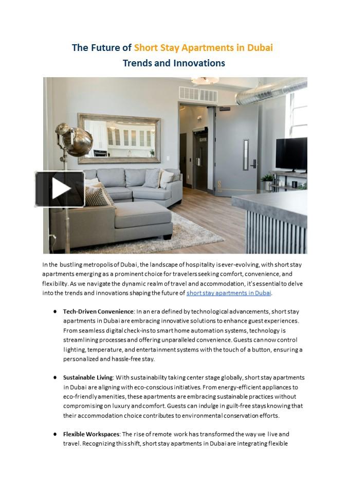 The Future of Short Stay Apartments in Dubai: Trends and Innovations ...