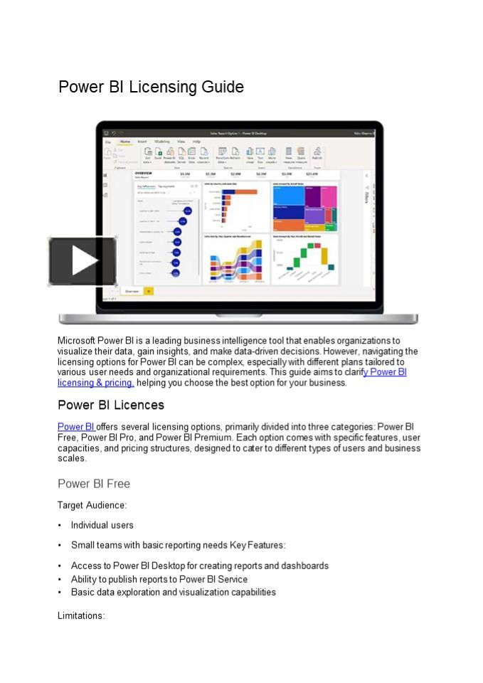 Power BI Lincensing presentation | free to download