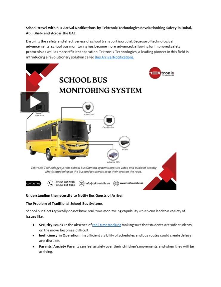 PPT – Best Fleet Management Solutions | School Bus Camera Systems uae ...