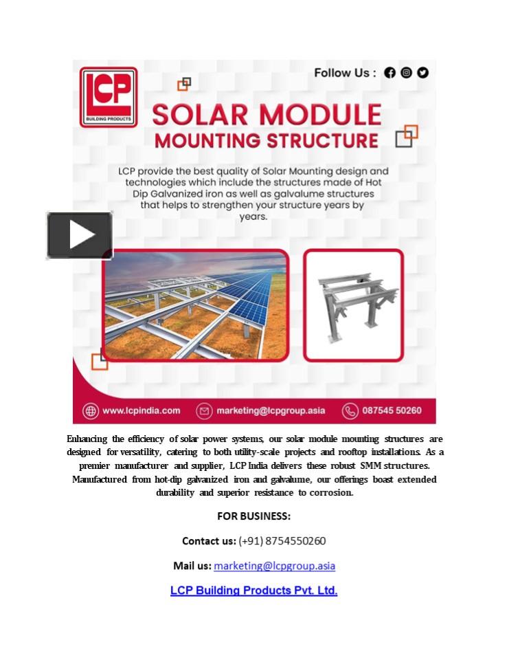 Solar Module Mounting Structure Exporters in Chandigarh presentation ...
