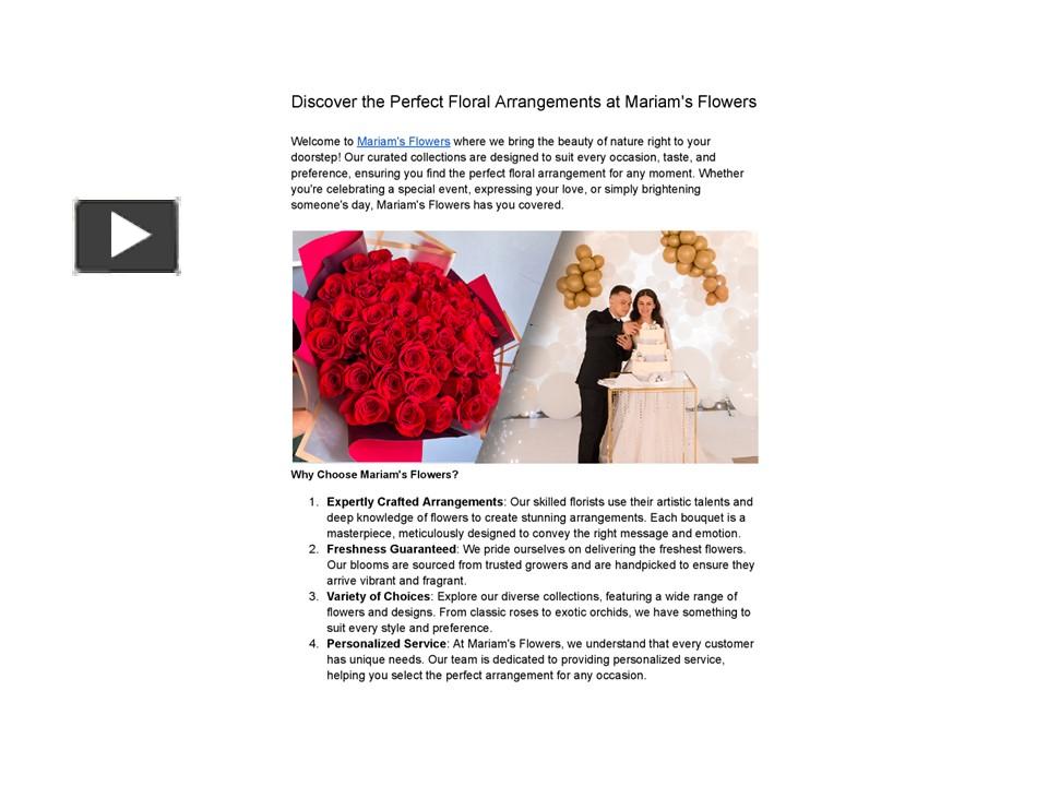 PPT – Discover the Perfect Floral Arrangements at Mariam's Flowers (1 ...