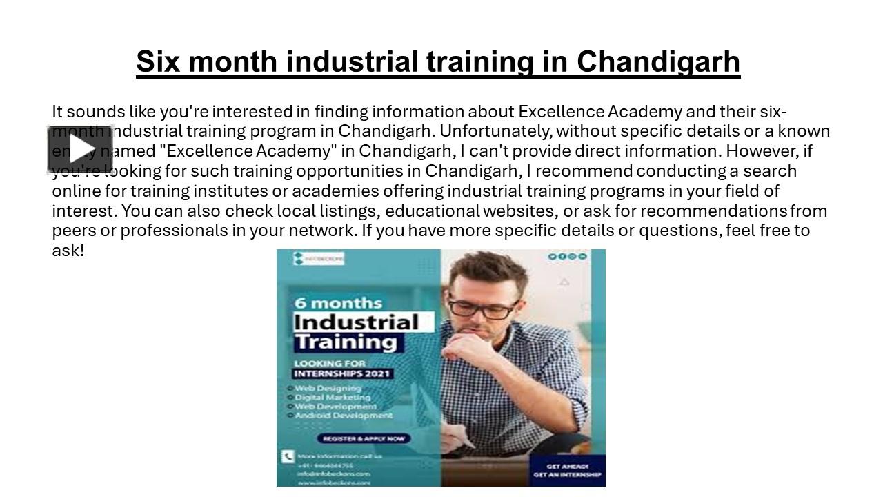 PPT – Six month industrial training PowerPoint presentation | free to ...