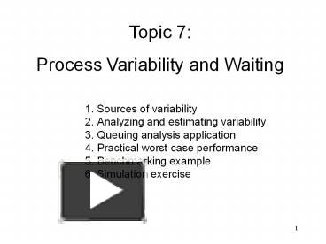 PPT – Process Variability and Waiting PowerPoint presentation | free to ...