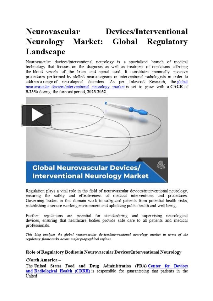 PPT – Neurovascular Devices/Interventional Neurology Market: Global ...