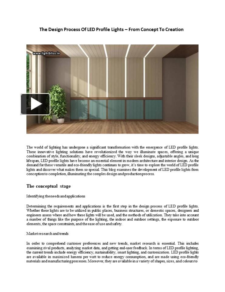 PPT – The Design Process Of LED Profile Lights – From Concept To ...