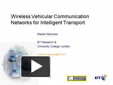 Wireless Vehicular Communication Networks for Intelligent Transport ...