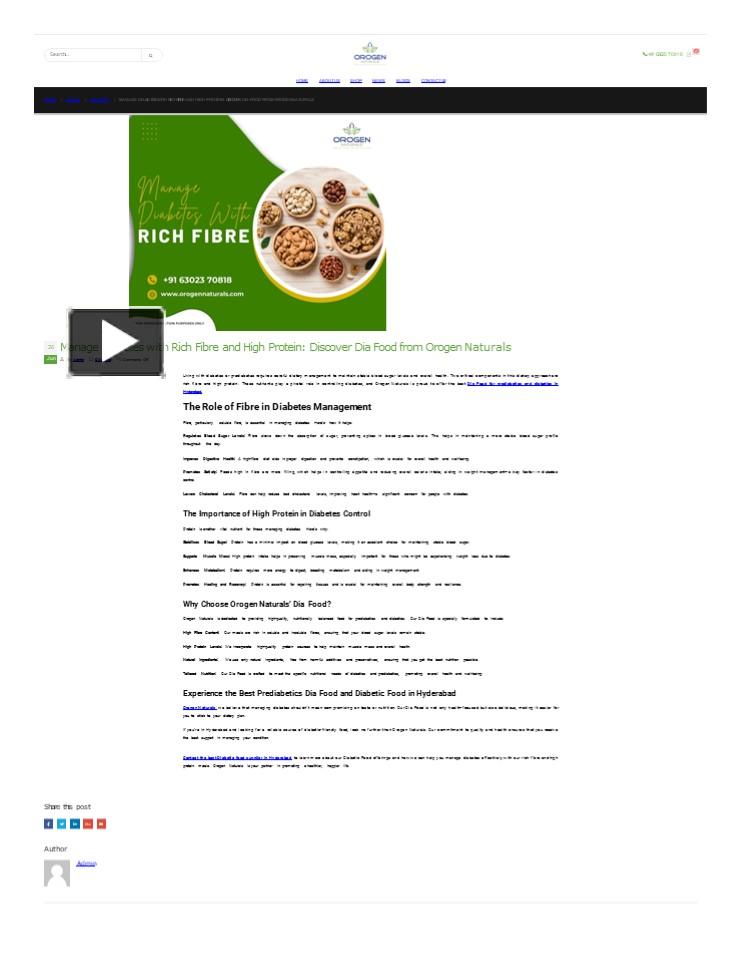PPT – Manage Diabetes with Rich Fibre and High Protein: Discover Dia ...