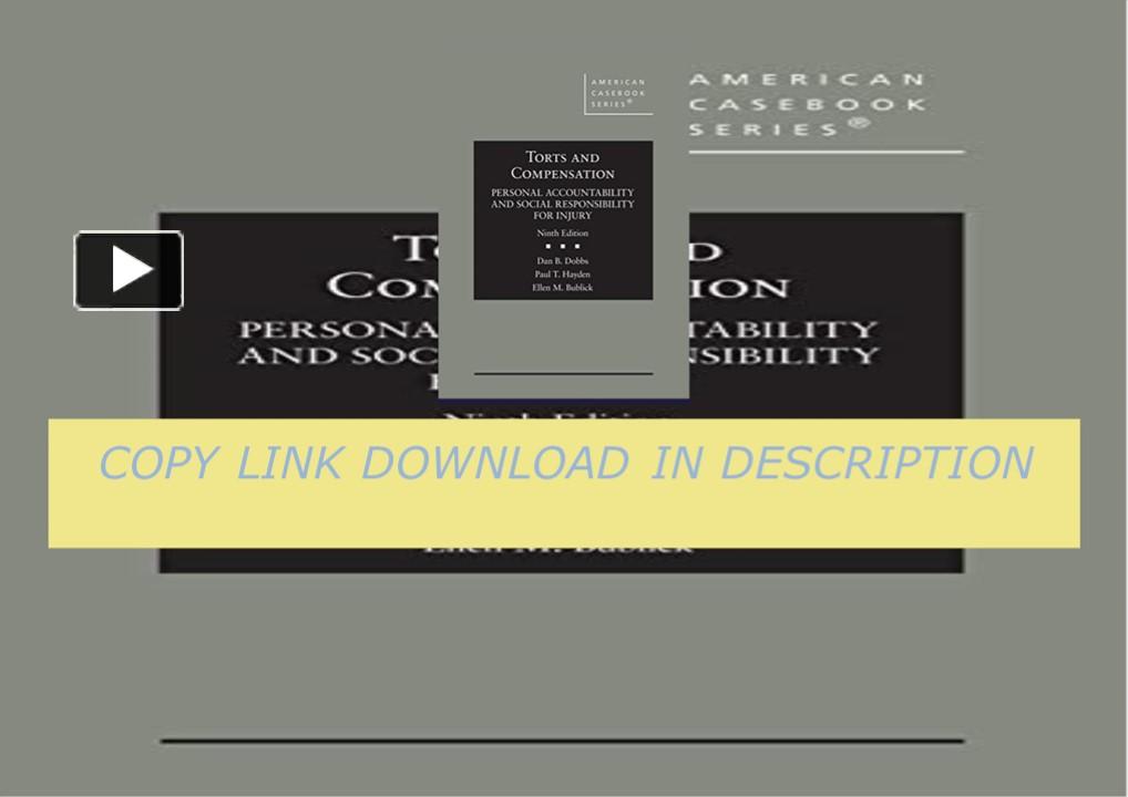 [PDF] READ⚡ Torts and Compensation, Personal Accountability and Social ...