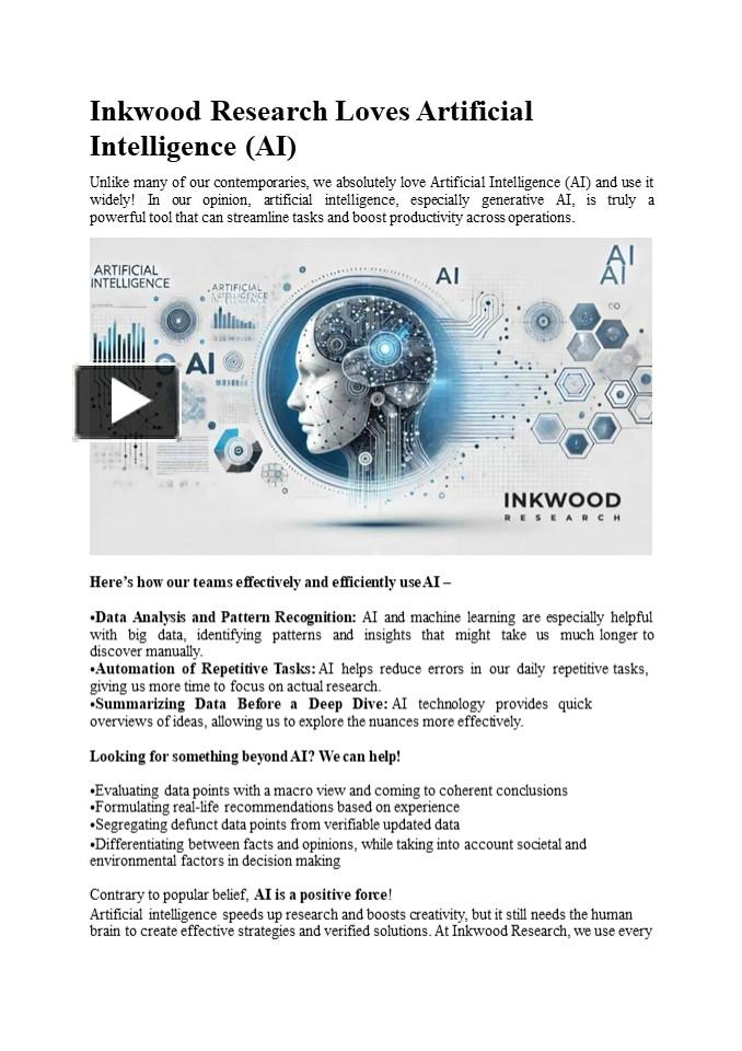 PPT – Inkwood Research Loves Artificial Intelligence (AI) PowerPoint ...