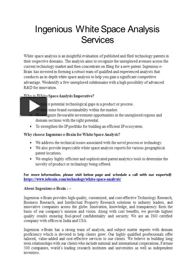 White Space Analysis presentation | free to download