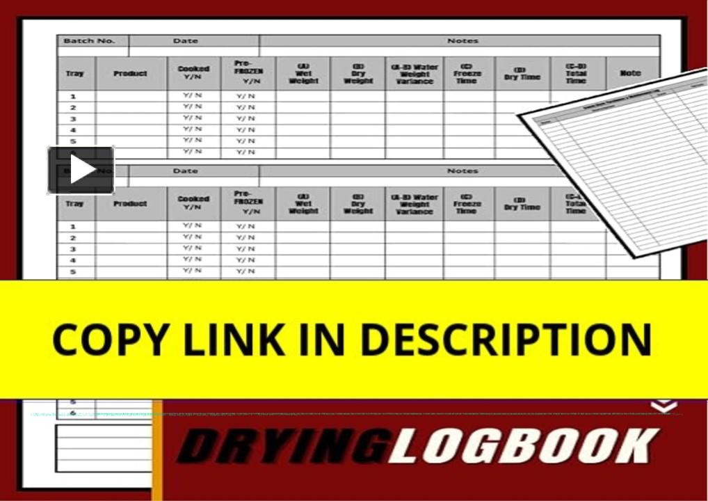 [PDF] ️DOWNLOAD⚡️ Freeze Drying Log Book: Freeze Dryer food Book To ...