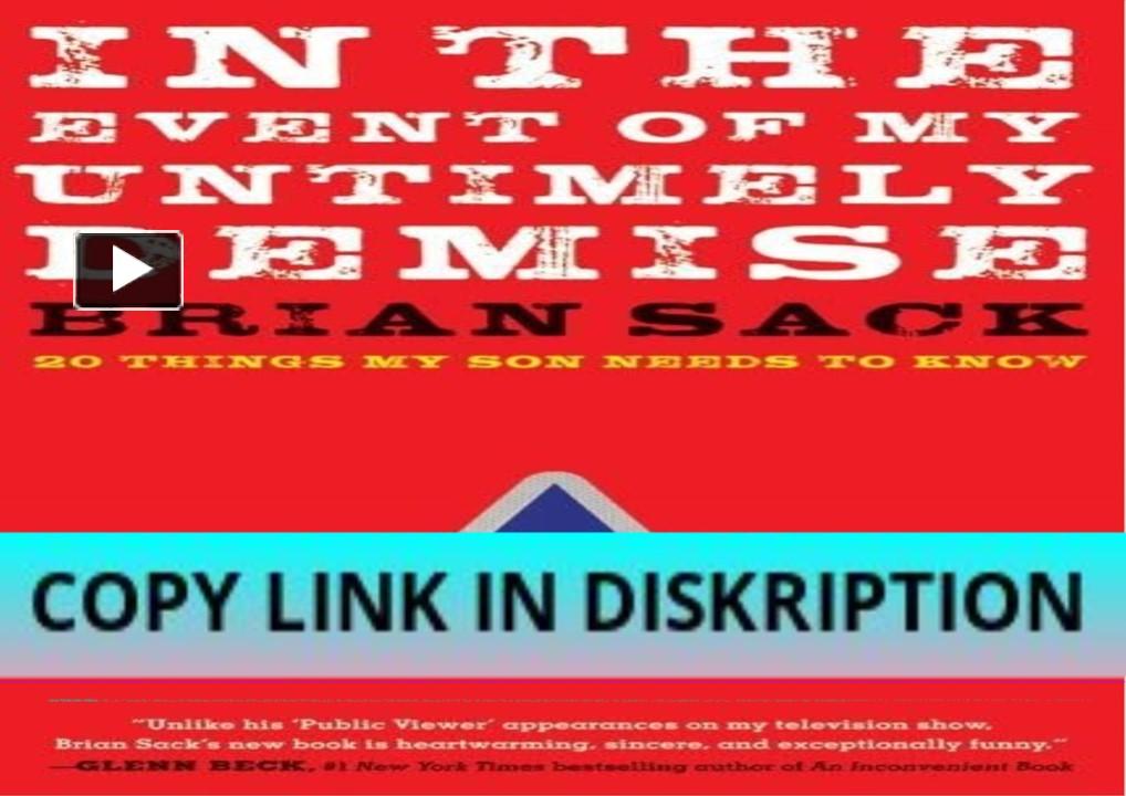 PPT – DOWNLOAD PDF In the Event of My Untimely Demise: Twenty Things My ...