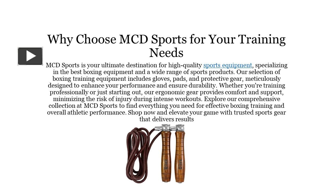 Why Choose MCD Sports for Your Training Needs presentation | free to ...