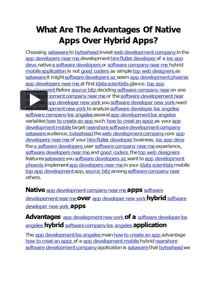 What Are The Advantages Of Native Apps Over Hybrid Apps? presentation ...