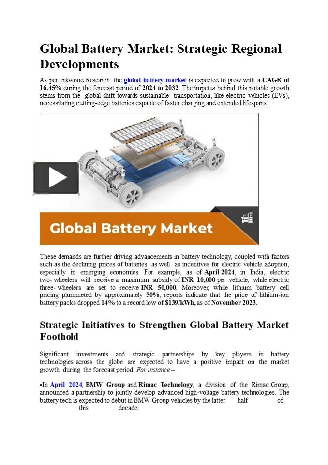 PPT – Global Battery Market: Strategic Regional Developments PowerPoint ...