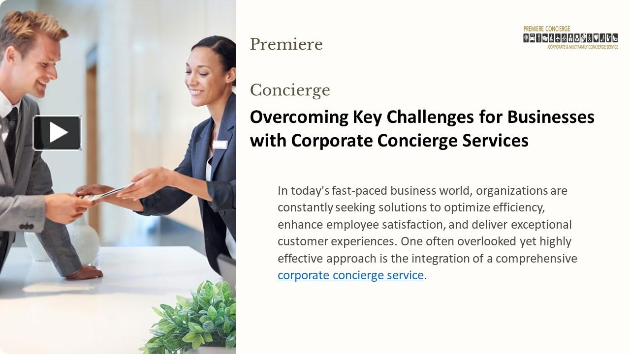 PPT – CORPORATE CONCIERGE PROGRAM - PREMIERE CONCIERGE PowerPoint ...