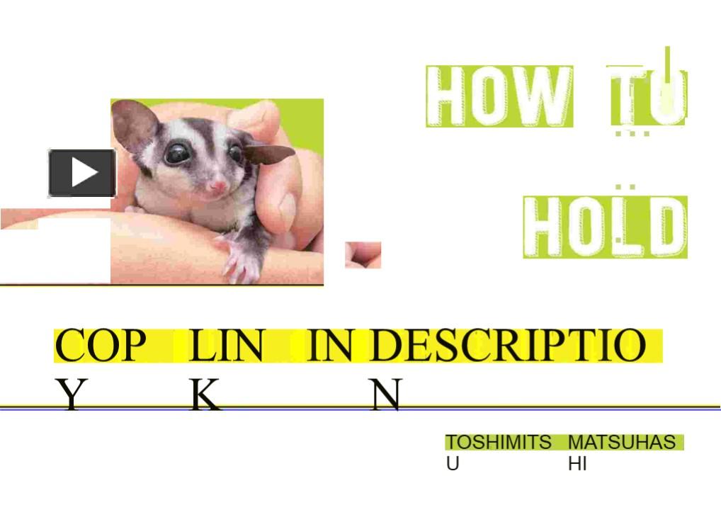 ⚡PDF/READ How to Hold Animals presentation | free to download