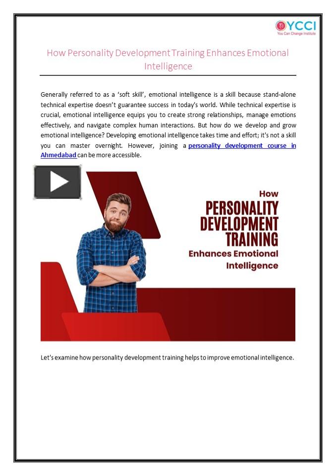 Boost Your Emotional Intelligence with Personality Development Training ...