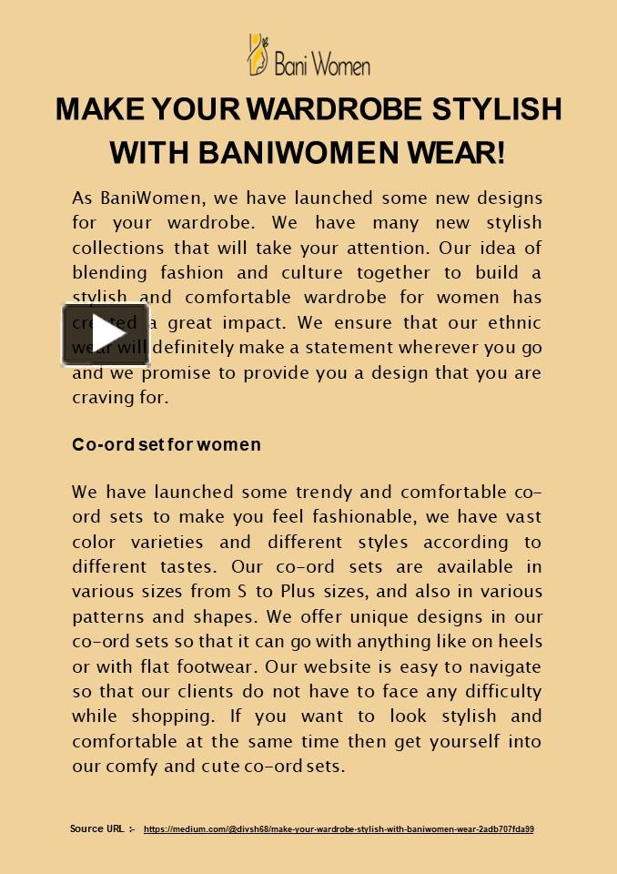 PPT – Make your wardrobe stylish with BaniWomen wear! PowerPoint ...