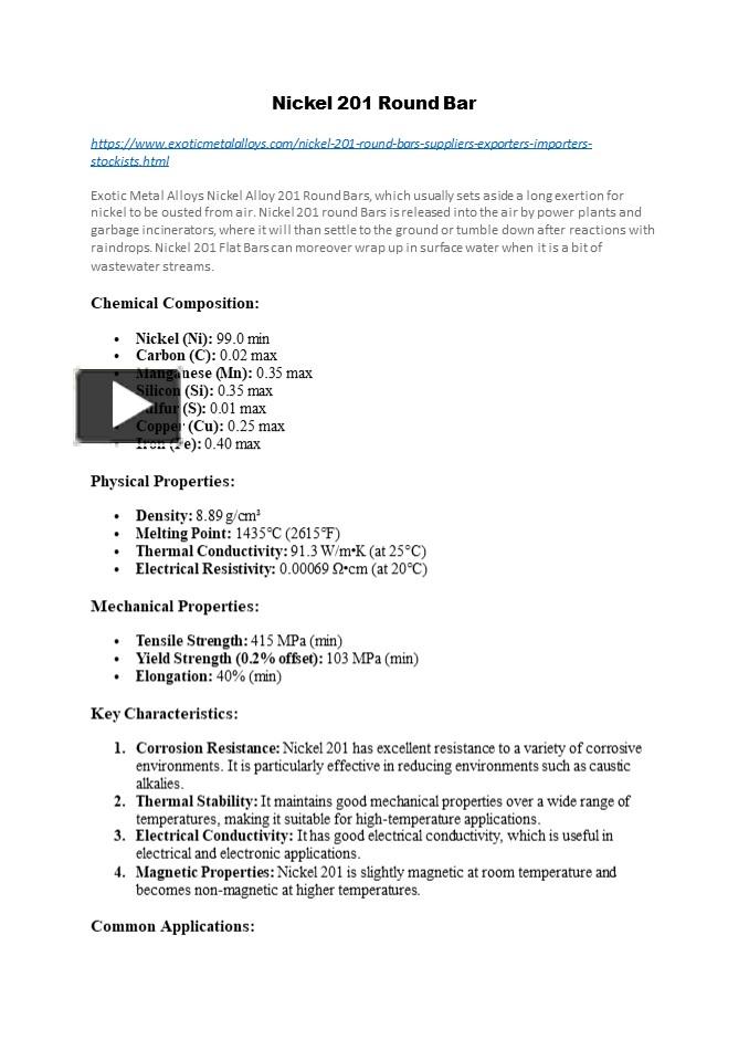PPT – Nickel 201 Round Bar PowerPoint presentation | free to download ...