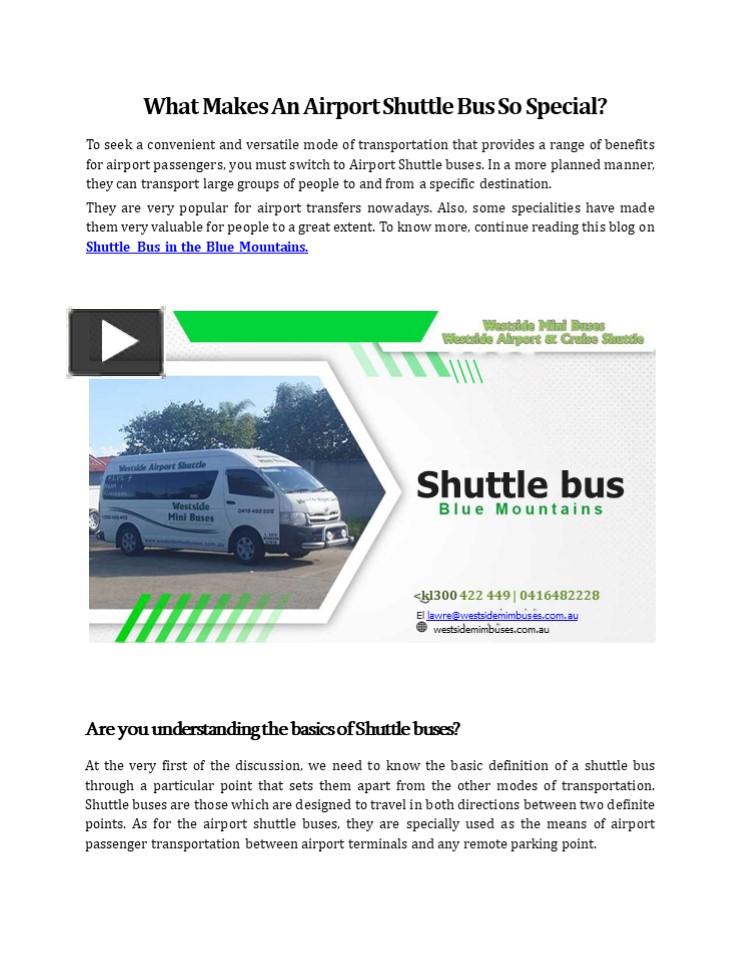 Get superb service on the Shuttle bus in the Blue Mountains ...