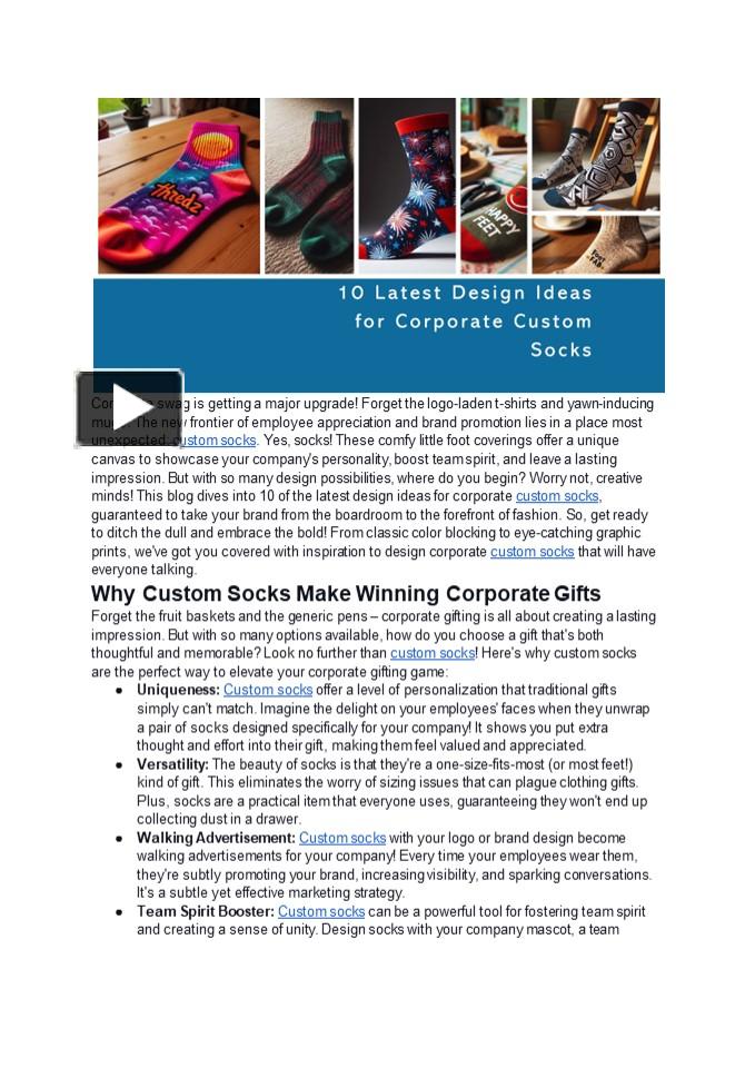PPT – 10 Latest Design Ideas for Corporate Custom Socks PowerPoint ...