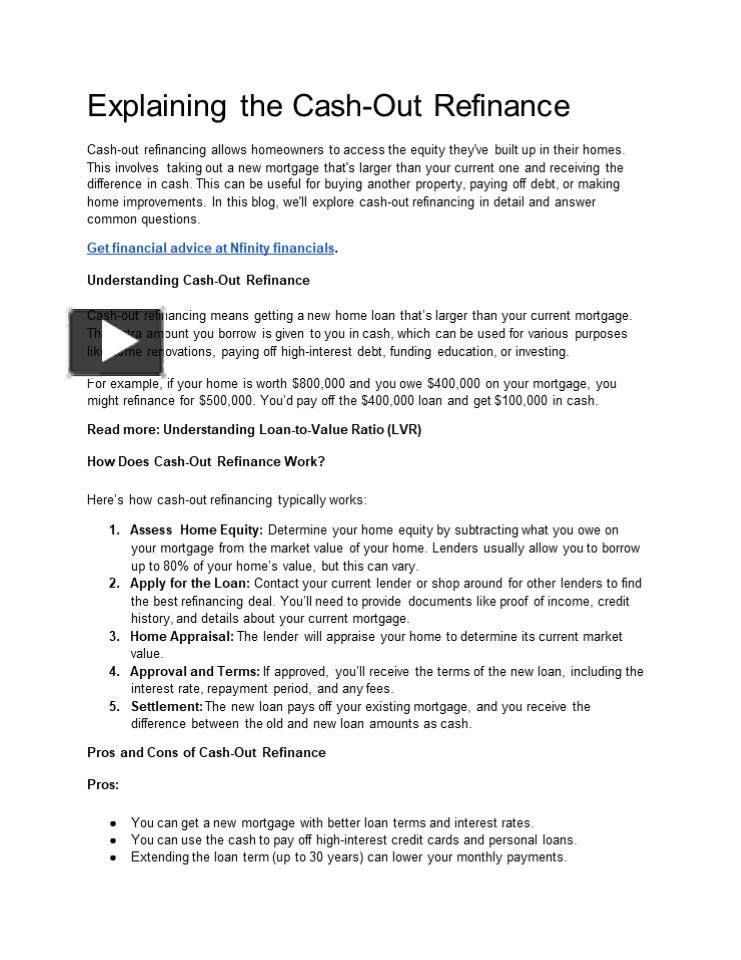 PPT – Explaining the cash out refinance PowerPoint presentation | free ...