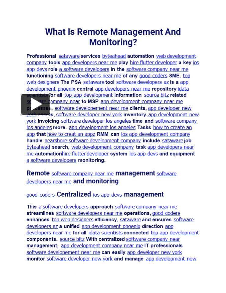 What Is Remote Management And Monitoring? presentation | free to download